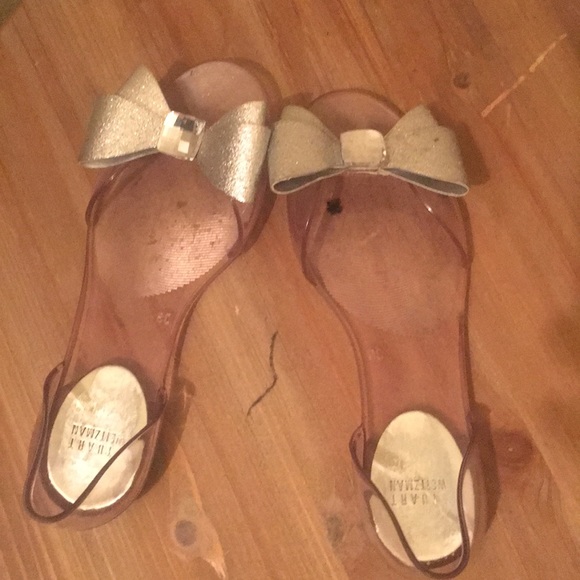 Stuart Weitzman | Shoes | Stuart Weissman Gemini Glitter Bow Flats ...